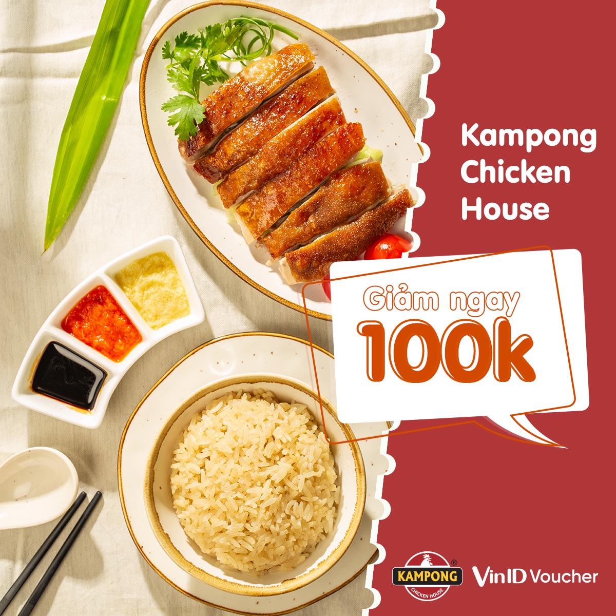 Kampong Chicken House giảm 100.000 đồng, nhận ưu đãi trên app VinID