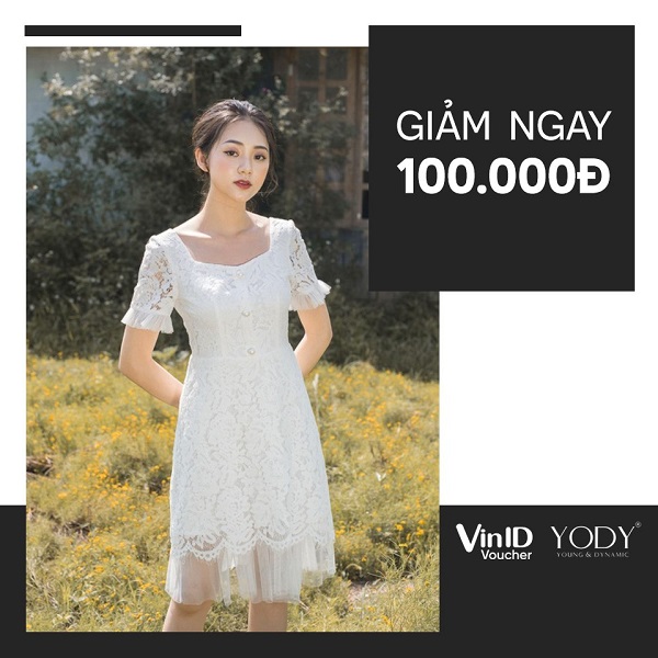 YODY giảm giá 100.000 đồng - khách hàng nhận ưu đãi trên app VinID