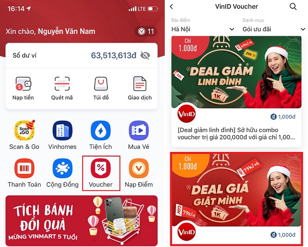 Rộ Deal giá giật mình chỉ với 1.000 đồng trên app VinID dành cho tất cả ...
